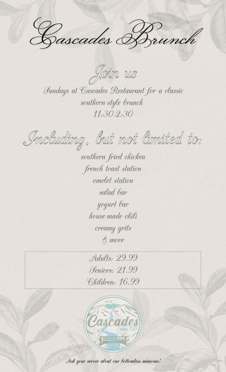 Sunday Brunch at Cascades - Amicalola Falls State Park & Lodge ...